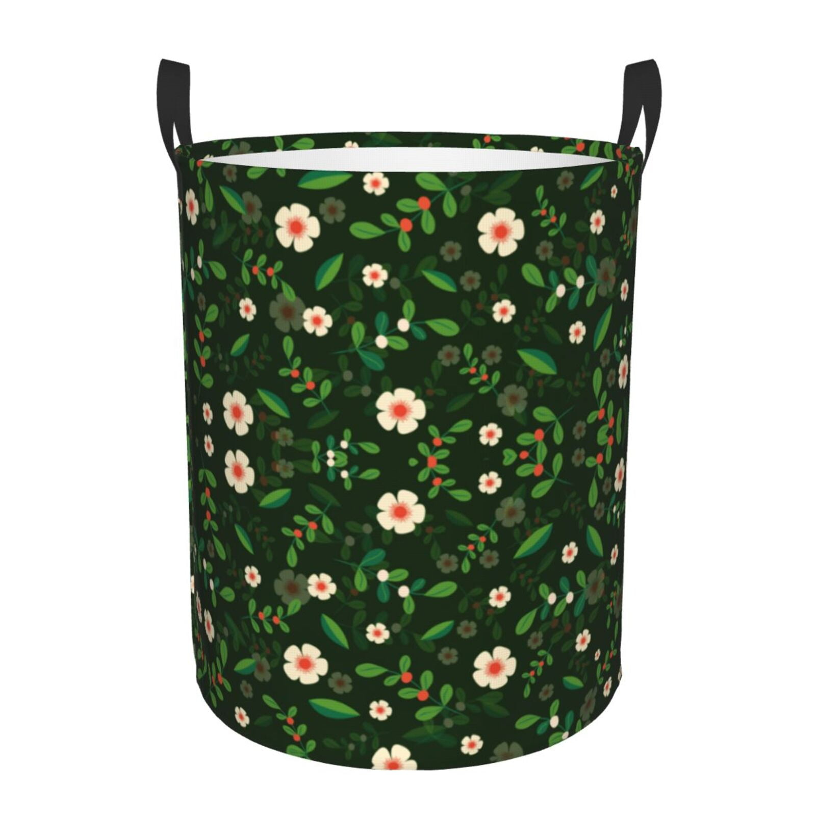 XMXT Collapsible Laundry Basket, Spring Flower Leaf Pattern Waterproof ...
