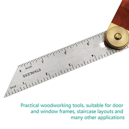 0-20cm Movable Square Bevel Angle Ruler with Wooden Handle Stainless ...