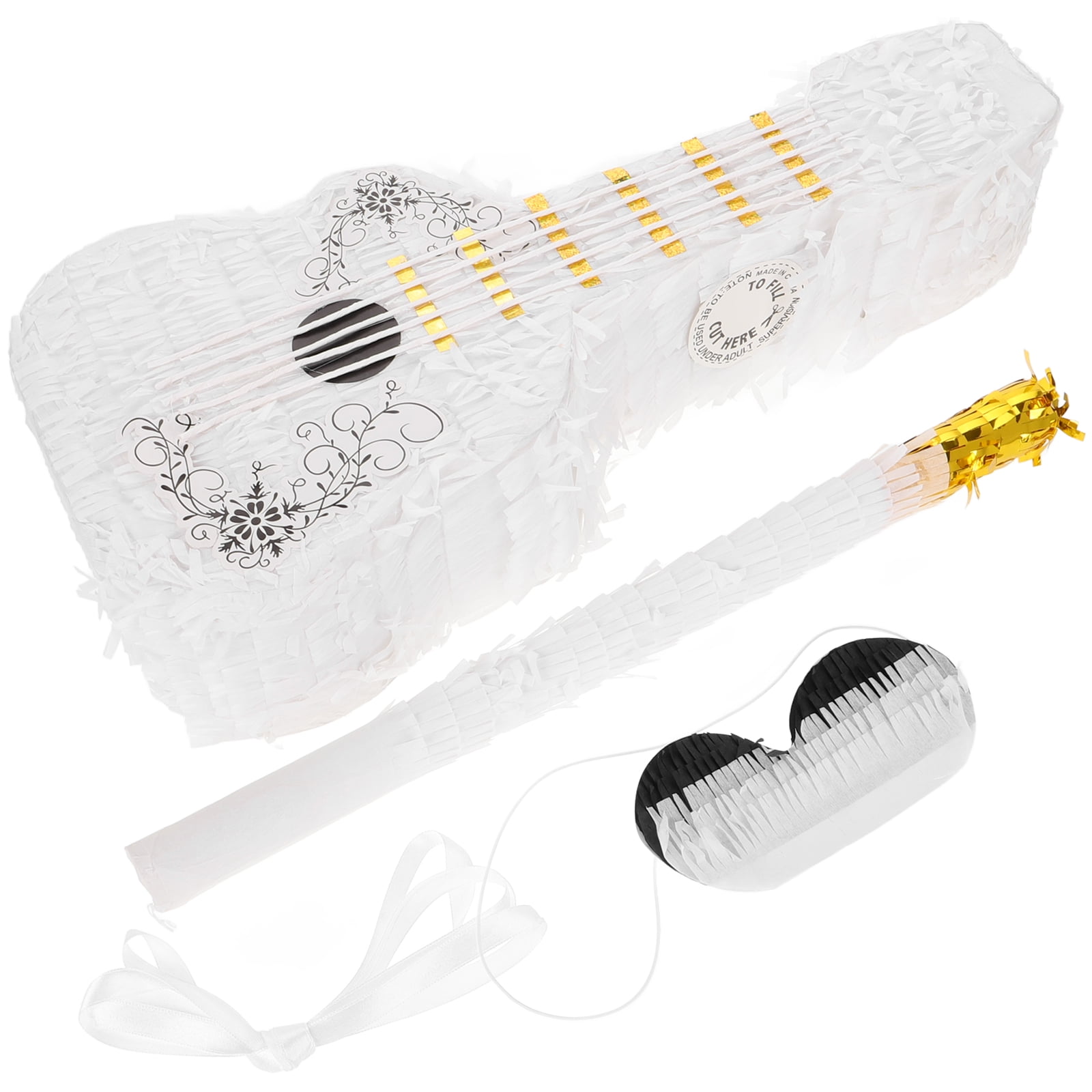 Piñata de violín con palo y venda para los ojos, rellena de dulces ...