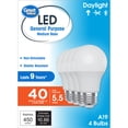 Great Value LED Light Bulb, Daylight, 40 Watt Eqv, A19 General Purpose ...