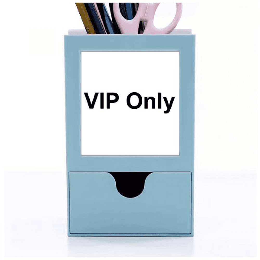 Vip Only Black Symbol Pattern Desk Supplies Organizer Pen Holder Card ...