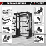 Ritkeep PMAX 5600 Pro Home Gym Smith Machine, 6-in-1 Squat Rack Dual ...