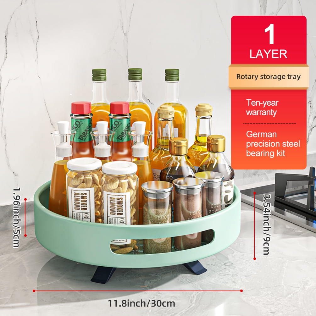 1tier 11.8inch Blue 360 degree Rotary kitchen storage rack seasoning ...