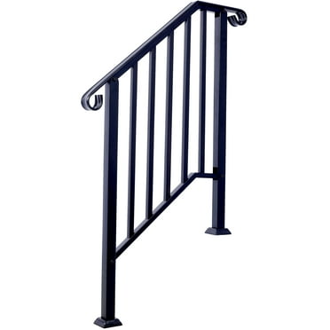 Redlife Wrought Iron Handrail Picket Stair Rail for 2 or 3 Steps ...