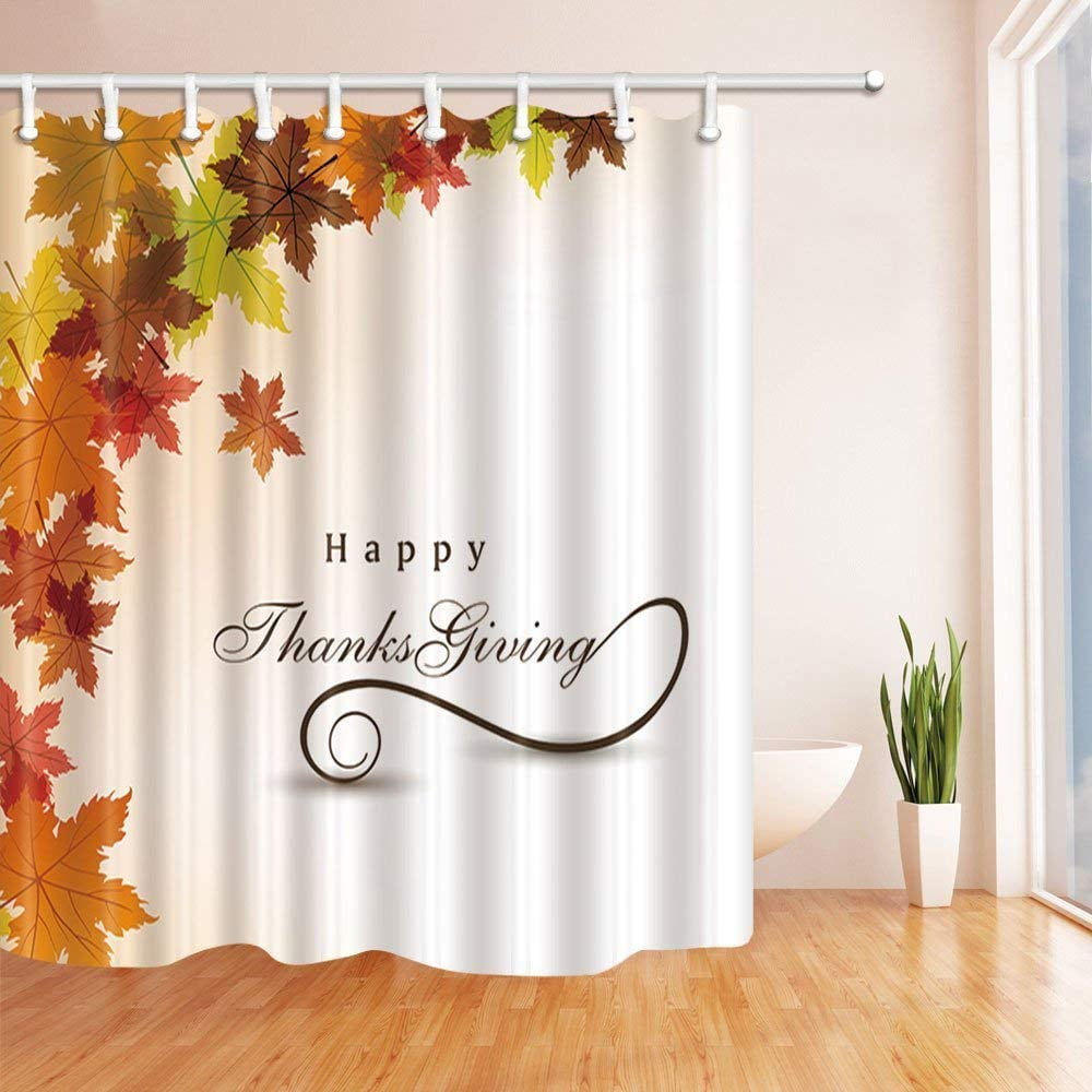 Bpbop Thanksgiving Western Festive Maple Leaves Against White Backdrop