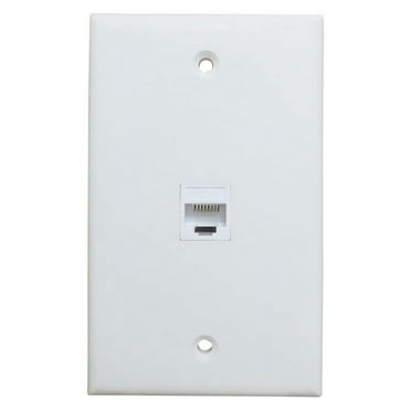 6-Pack 1 Port Ethernet Wall Plate, RJ45 Cat6 Female to Female Jack ...