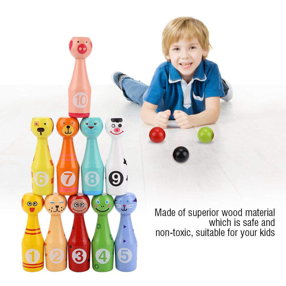 Qiilu Children Educational Animal Bowling Bottle Ball Kids Outdoor Game ...