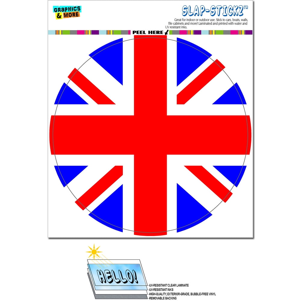 Britain British UK Flag - Circle SLAP-STICKZ(TM) Premium Sticker ...