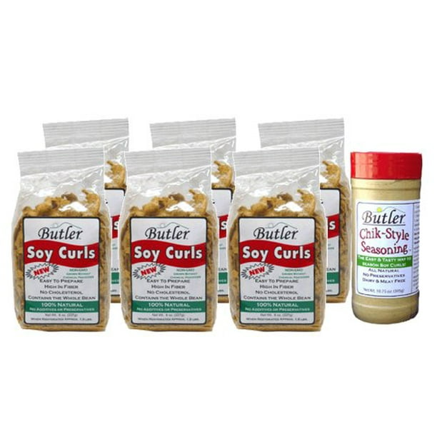 Butler Soy Curls, 8 oz bags - 6 Pack + Chik-Style Seasoning - Walmart ...