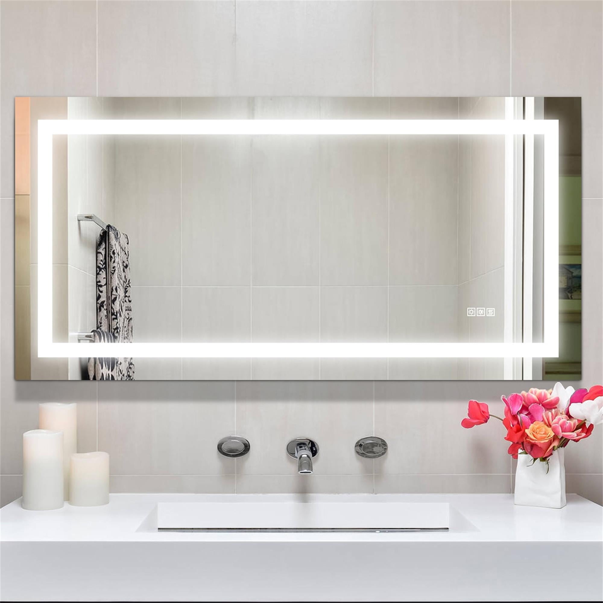 Canddidliike 72x36 Inch LED Bathroom Wall Mounted Vanity Mirrorwith ...