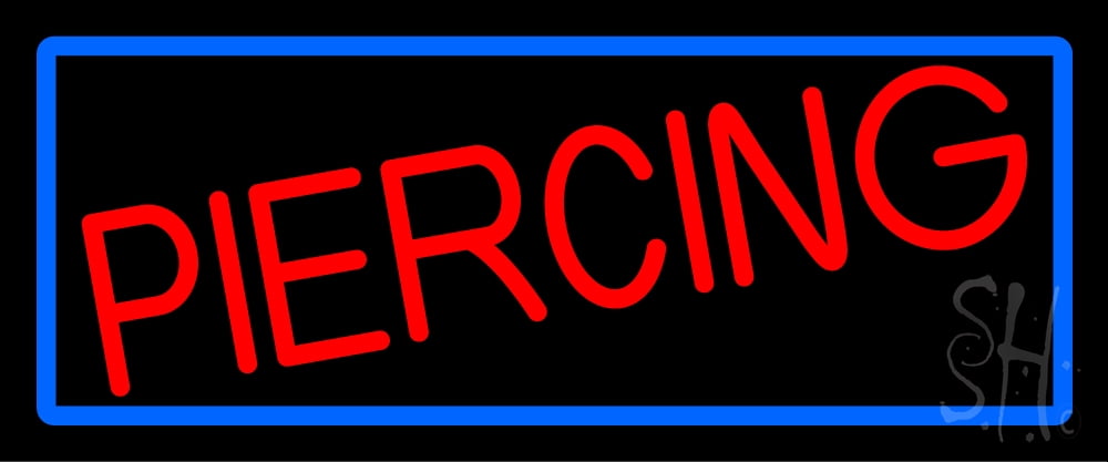 Red Piercing LED Neon Sign 6" Tall x 15" Wide - inches Black Square Cut ...