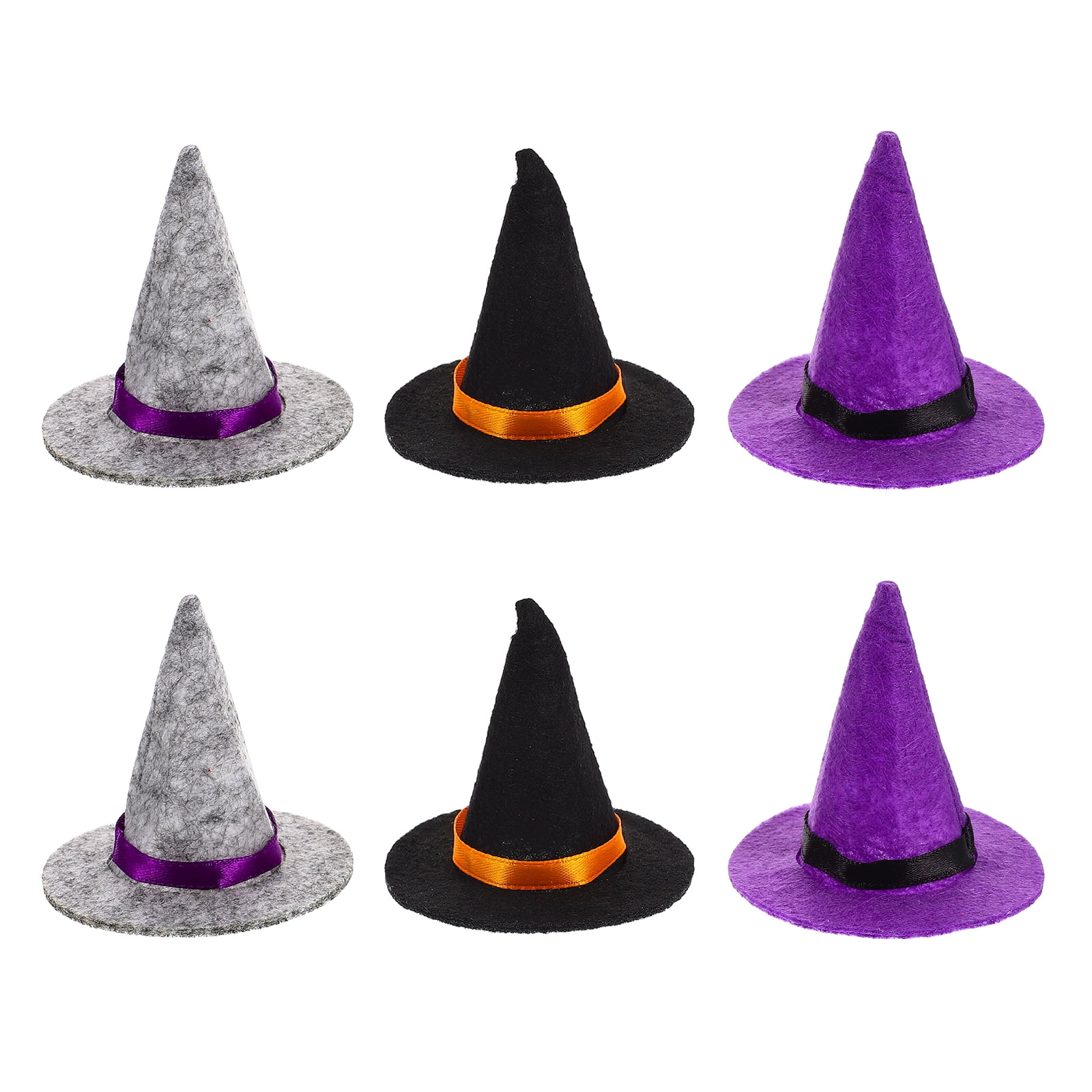 6 piezas Halloween Small Witch Hats Fiest Bottle Bottle Hats Botella de ...