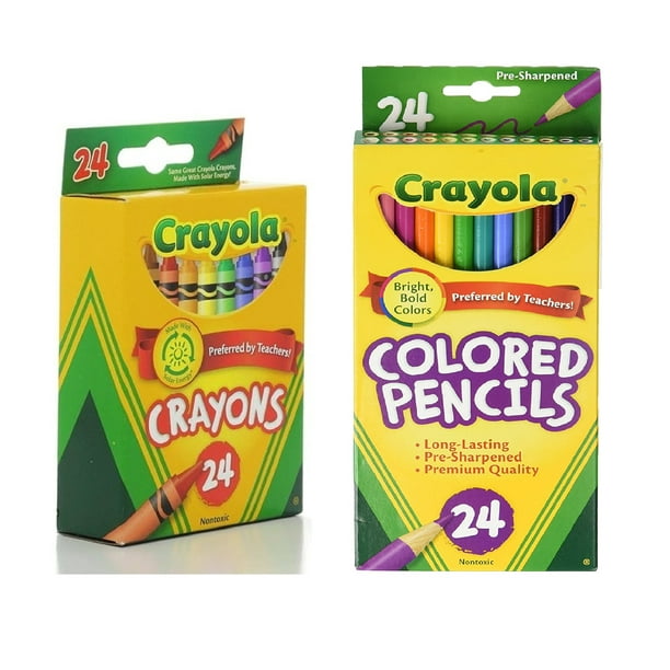 Crayola Crayons Box, & Crayola Classic Colored Pencils, 24 Count's, 2 ...