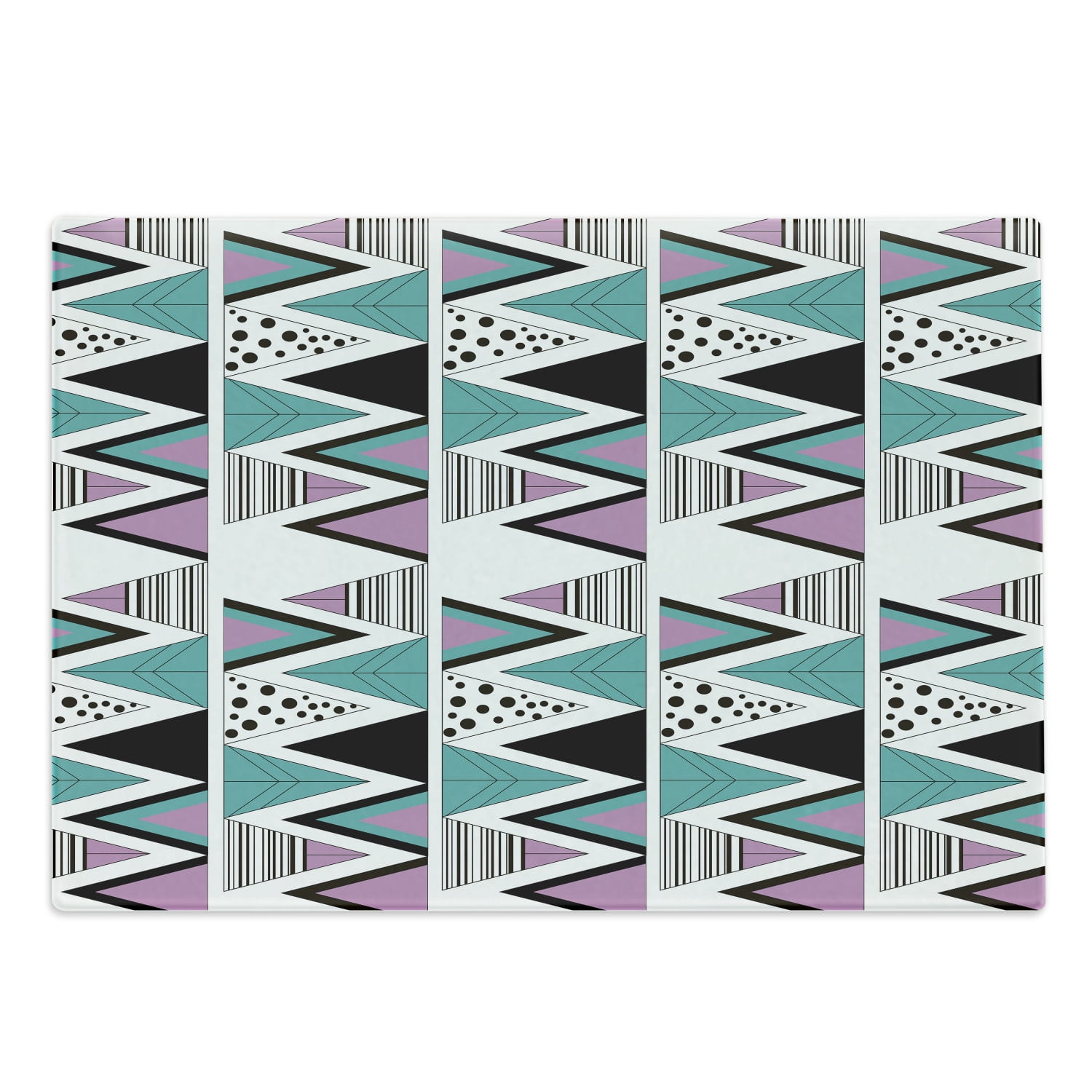 Geometric Cutting Board, 80s Memphis Zigzag Triangles Dotted and ...