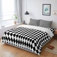 Abstract Diamond Lattice Black and White Queen Size Bed Set,Modern ...