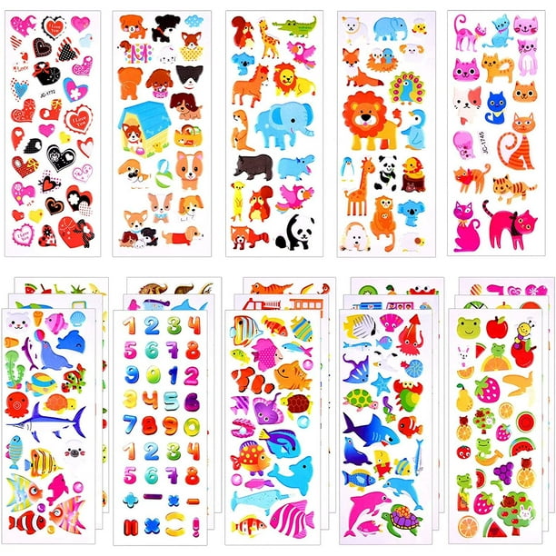 3D Stickers for Toddlers Puffy Stickers for Kids Animals Craft Stickers ...