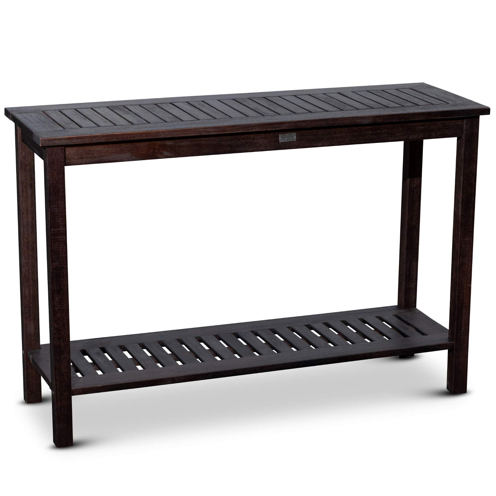 Classic Style Eucalyptus Console Table, Espresso (2 Shelves) - Walmart.com