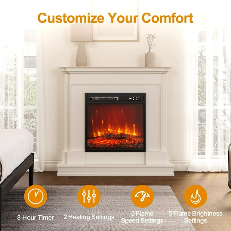 Mini Fireplace Insert Classic Flame Fixed Front 26 Inch Electric