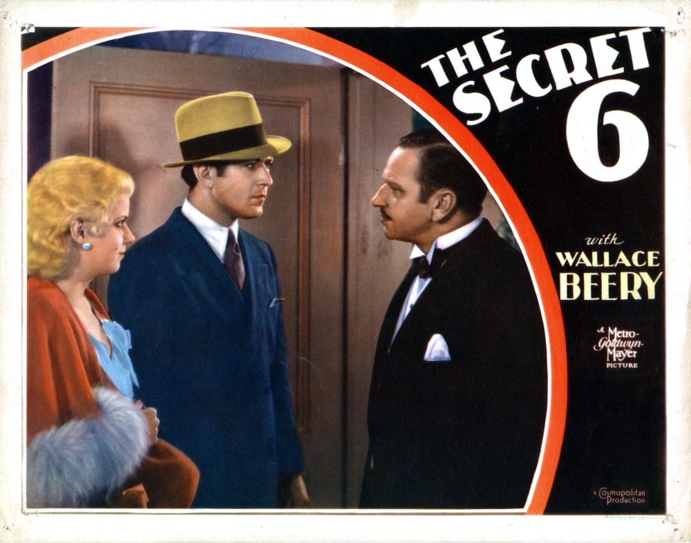 The Secret Six From Left Jean Harlow Johnny Mack Brown Wallace Beery ...