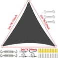 2×2×2M Triangle Shade Sail Canopy with Hardware Kit Oxford Cloth Sun ...