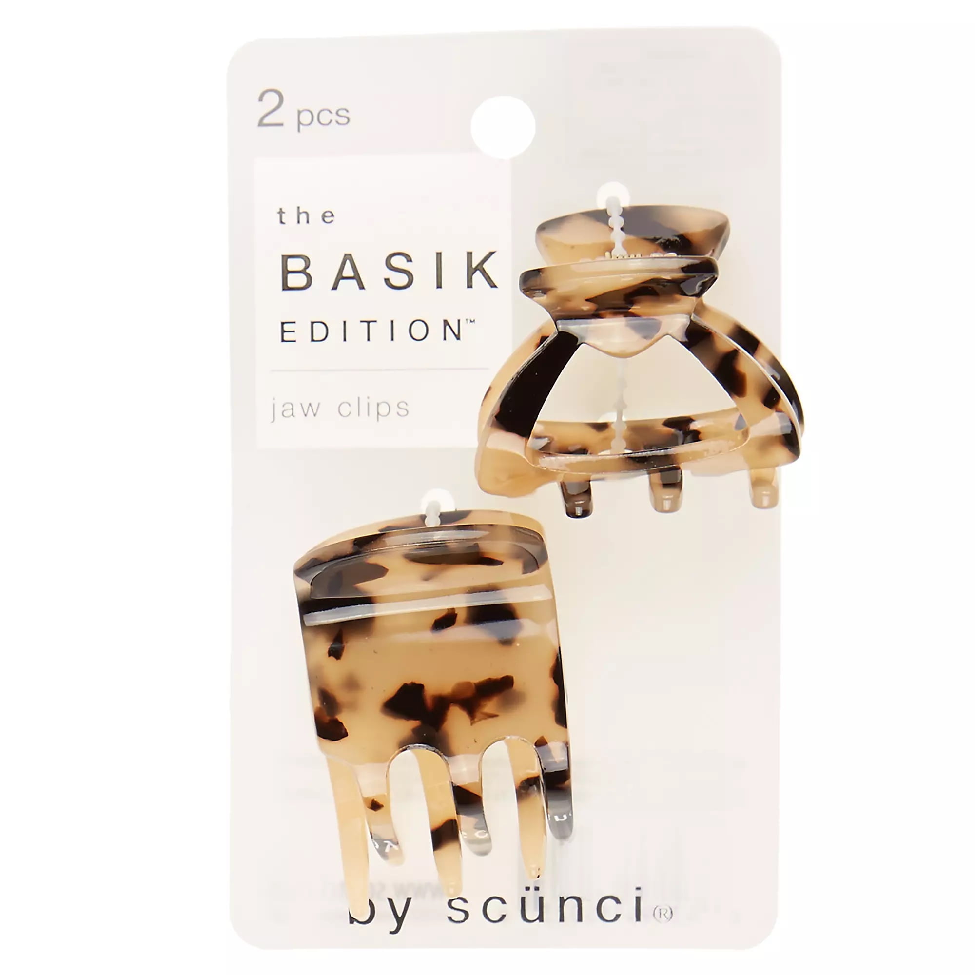 Scunci The Basik Edition Hair Jaw Clips, Tortoiseshell, 2-Pieces ...