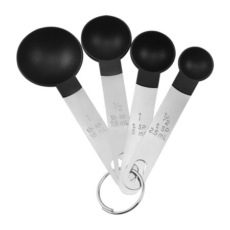 Set of 4 Measuring Spoons, Liquid and Food Counter, Pastries, Stainless ...