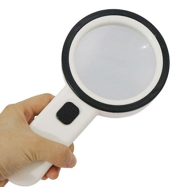Lupa con luz, lupa grande de mano 30x Lupa iluminada con 12 LED para ...