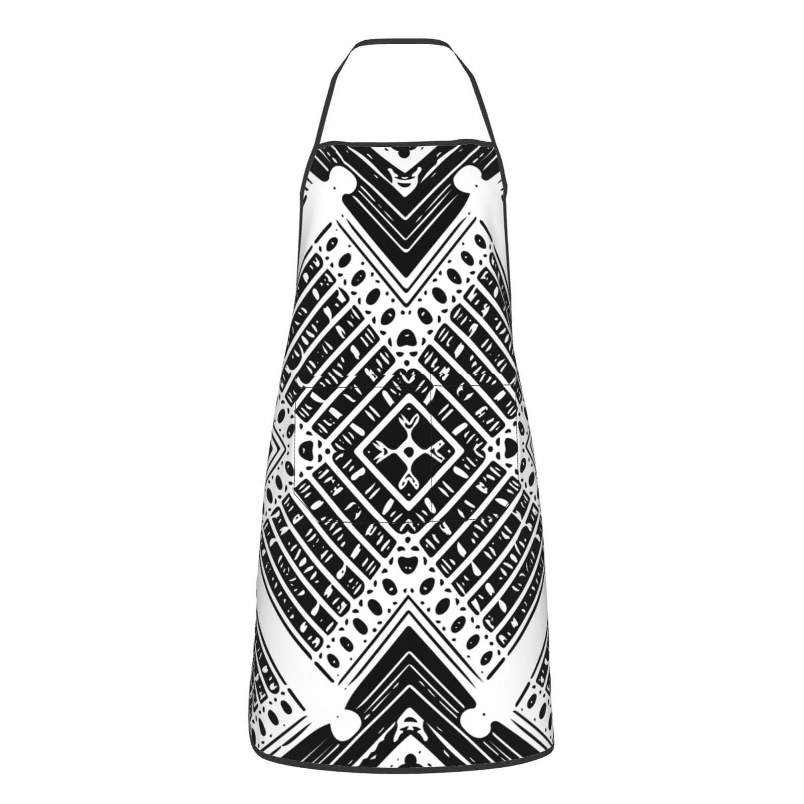 ZNDUO Black Line Texture Pattern Apron, Adjustable Bib Soft Chef Aprons ...