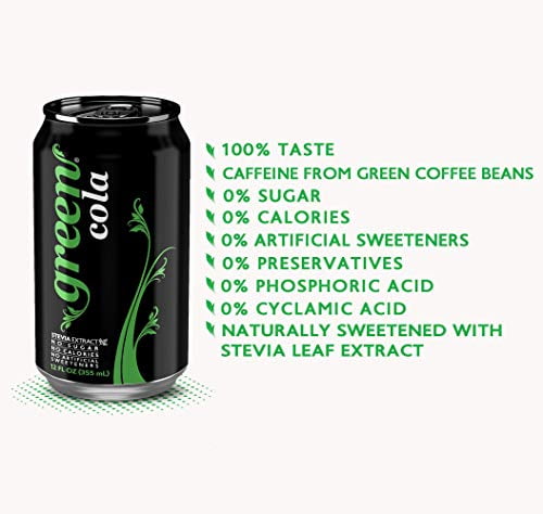 Green Cola – Zero Sugar, Zero Calories, Naturally Sweetened with 100% ...