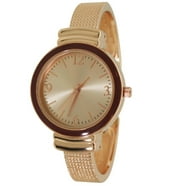 Gold Metal Crystal Band Large Face Women's Bangle Cuff Watch - Walmart.com
