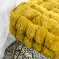 Home Soft Things Fox Faux Fur Pouf Stool Ottoman - Lemon Curry ...