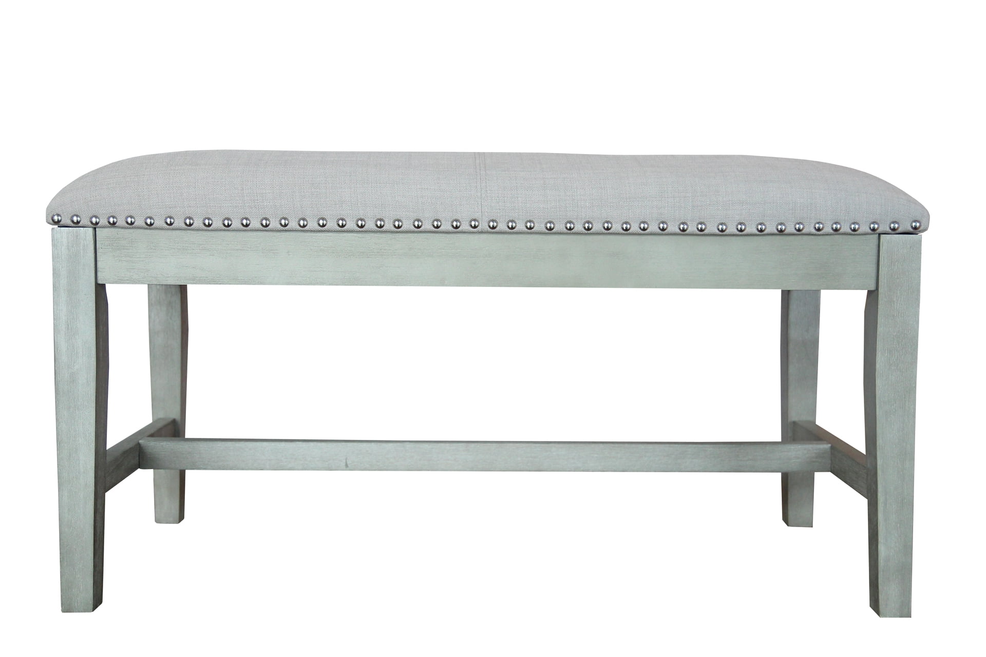 ALK Brands - Upholstered Blakes Dining Bench - Silver Gray Antique ...