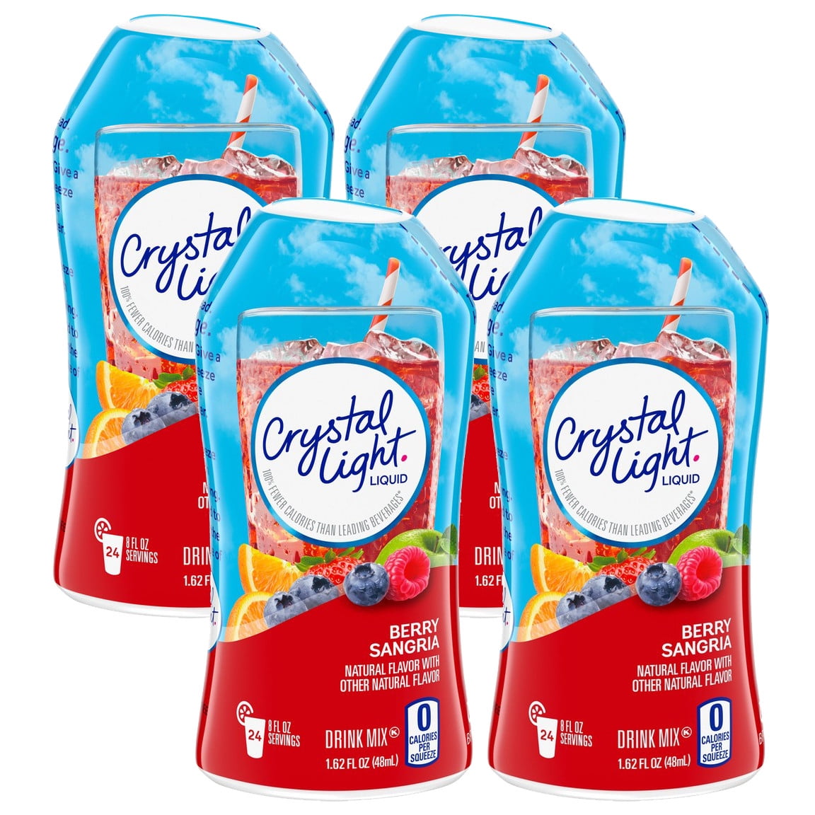 Crystal Light Berry Sangria Liquid Drink Mix, Caffeinated, 1.62 fl oz ...