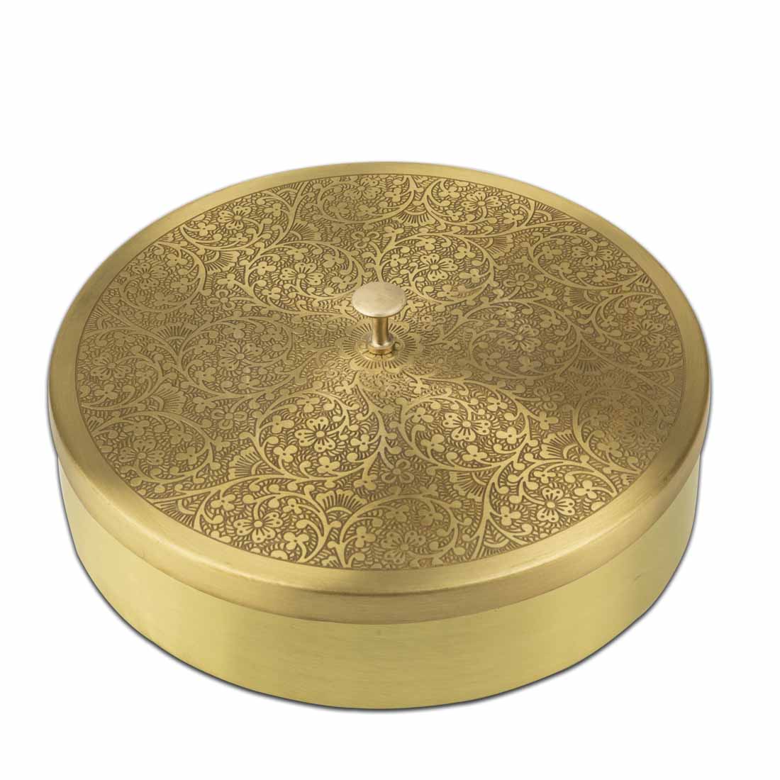 New Pure Brass Masala Box Set with Brass Spoon Container 80 ML-Food ...
