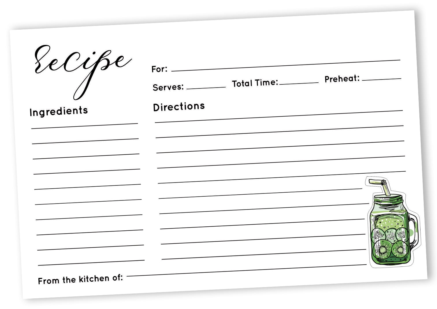 Inkdotpot Recipe Card 6x4 inch Single-Sided Recipe Design Cards ...