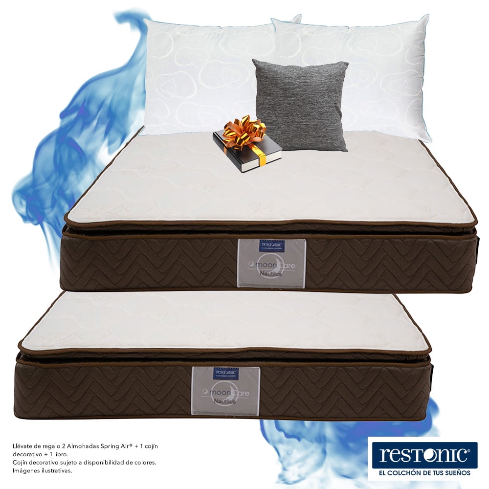 2 Colchones Nautilus Individuales + 2 Almohadas Oso + Cojín decorativo ...