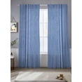 Blue Semi Sheer Curtains 108 Inch Length 2 Panels Set, Farmhouse ...