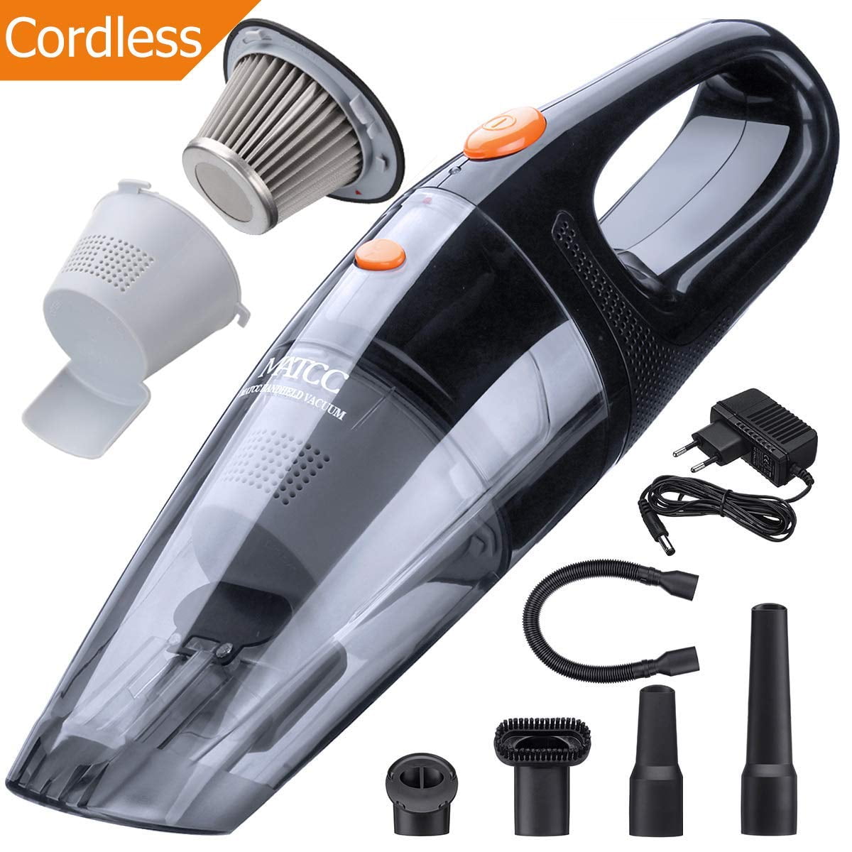 Arzil Handheld Vacuum Cordless Hand Vacuum Cleaner Rechargeable Wet Dry ...