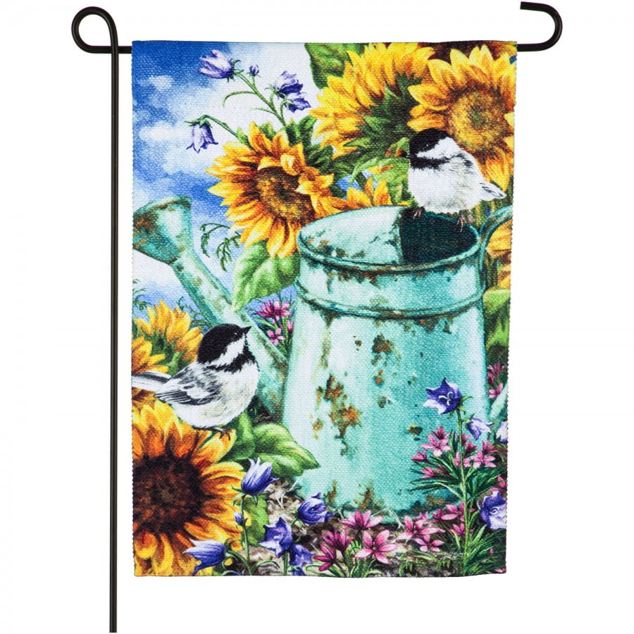 Evergreen Sunflower Garden Garden Textured Suede Flag - Walmart.com ...