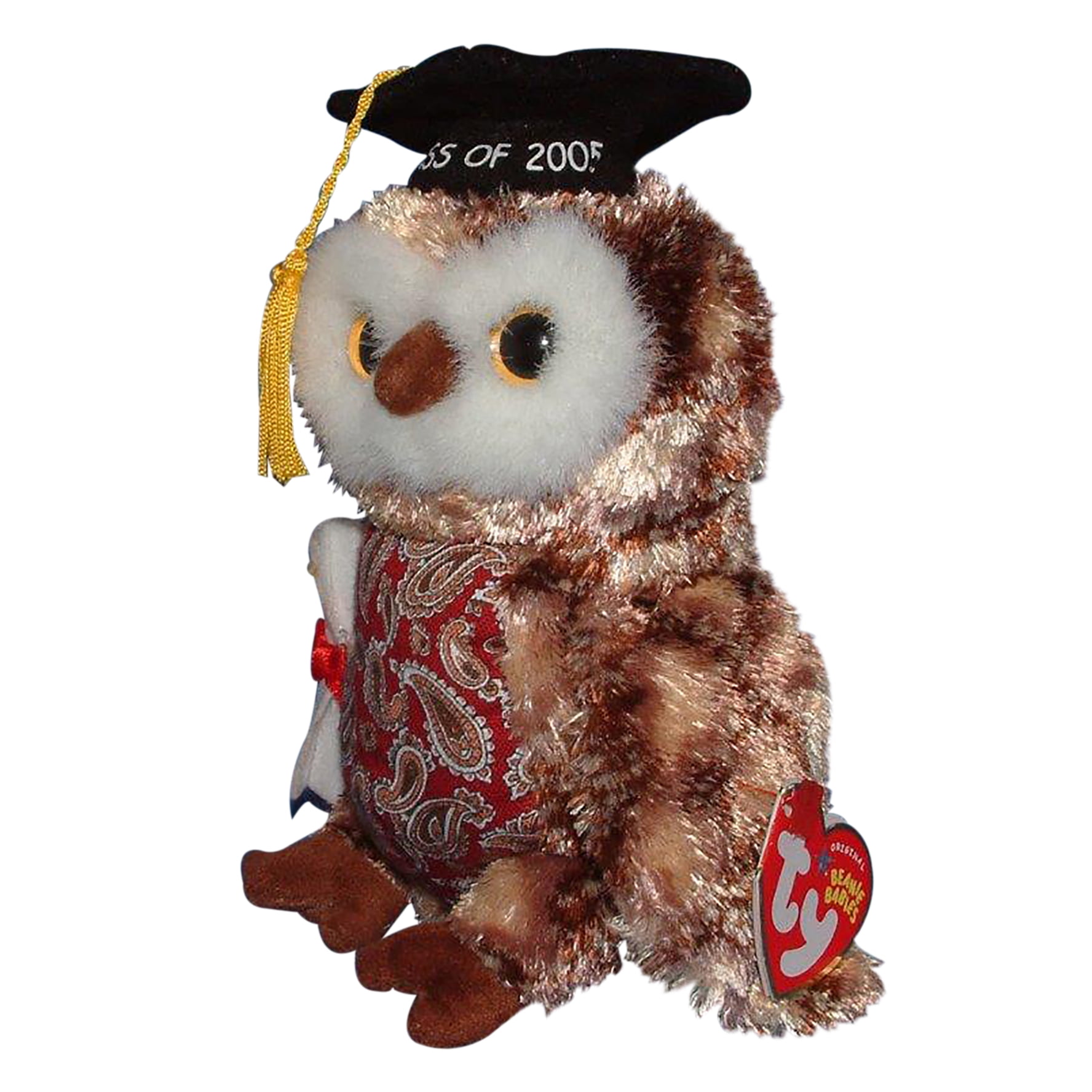 Ty Beanie Baby: Smarty the Owl - Maroon Chest | Stuffed Animal | MWMT - Walmart.com