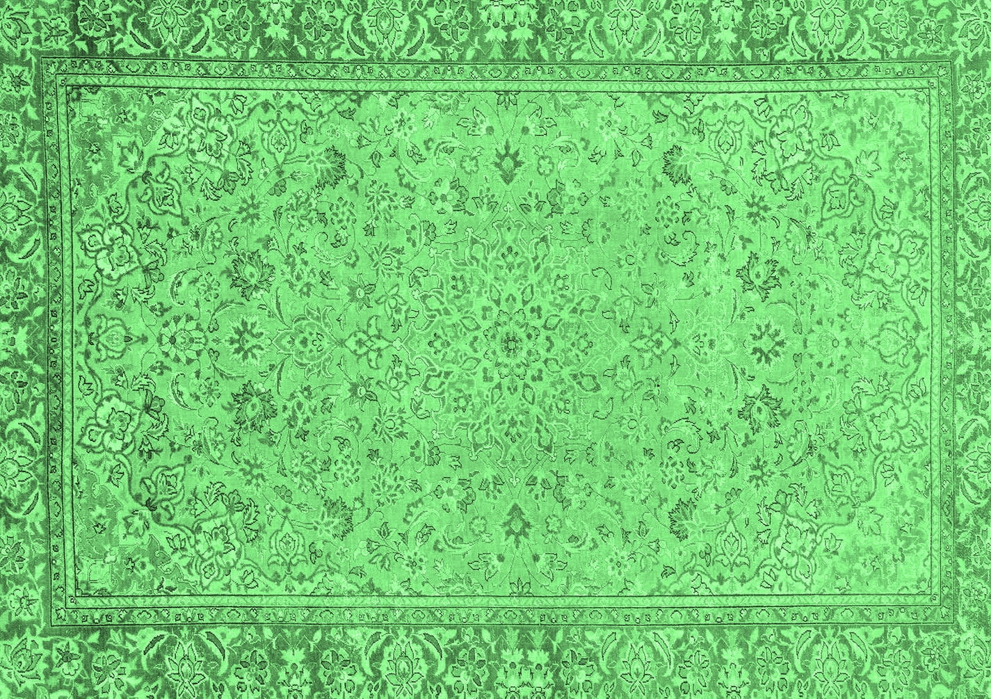 Ahgly Company Indoor Rectangle Abstract Emerald Green Modern Area Rugs ...