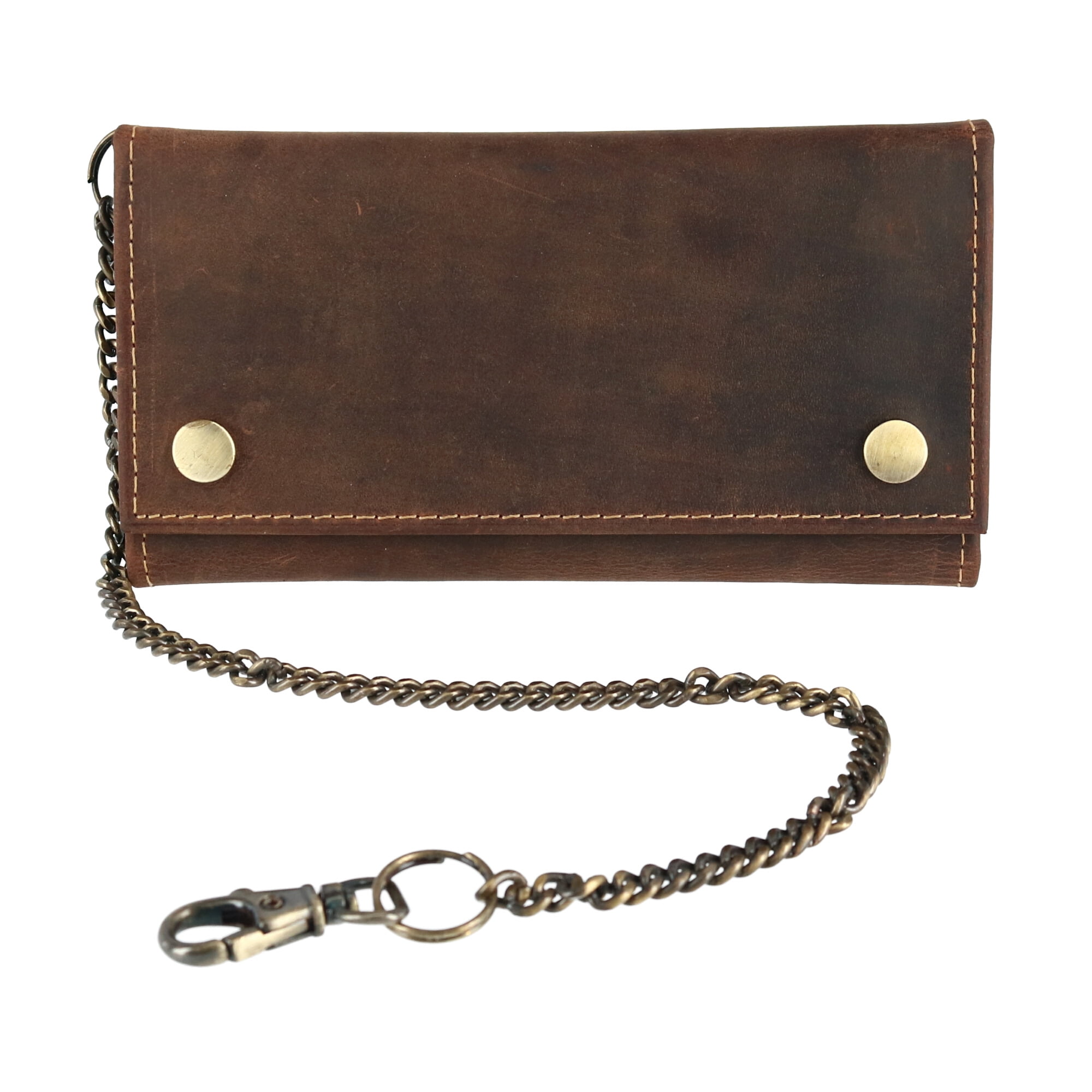 Click here for Ctm Hunter Leather Long Trifold Chain Wallet (Mens... prices