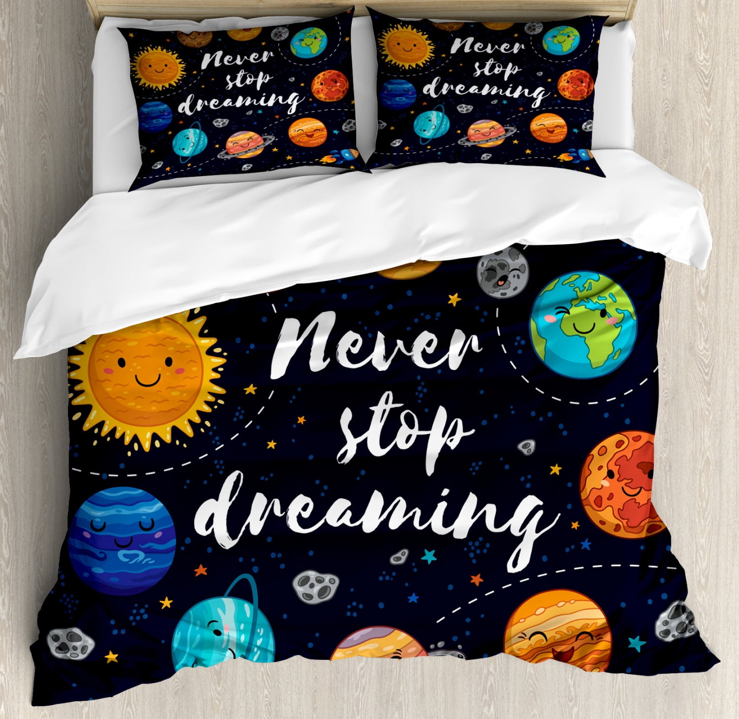 Saying Duvet Cover Set, Outer Space Planets Star Cluster Solar System ...