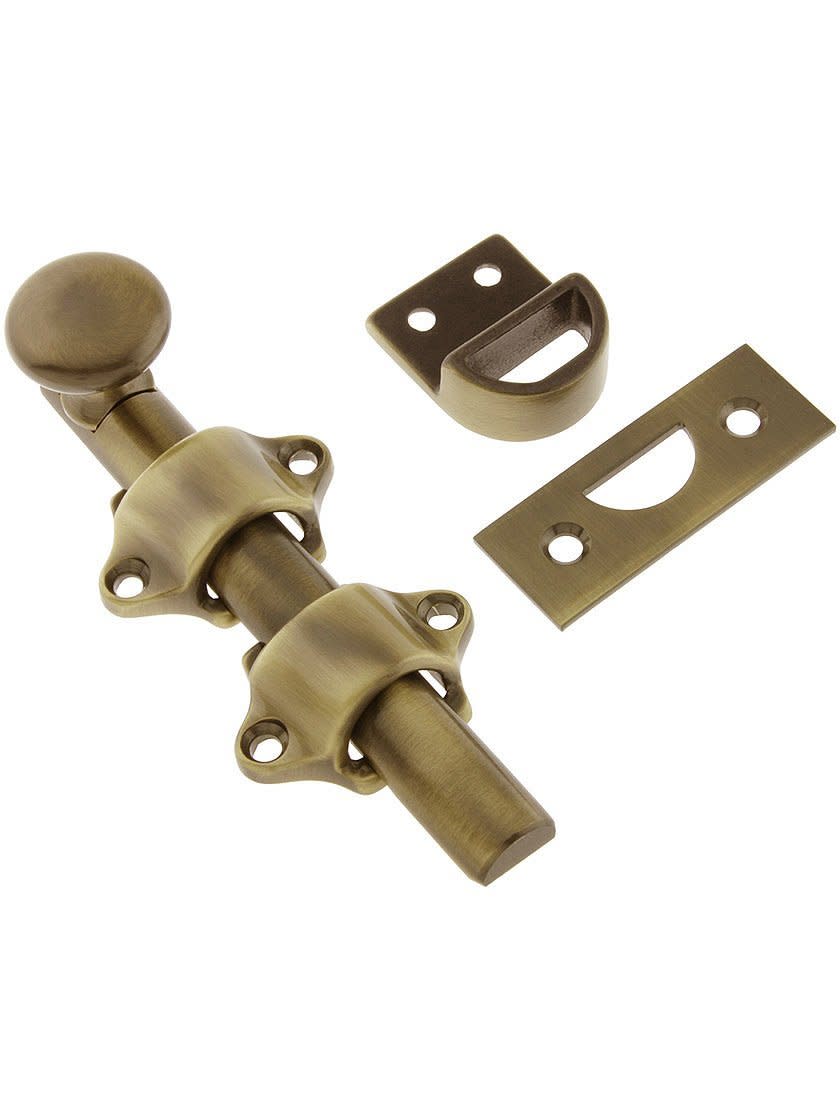 Deltana DDB425U5 4" Dutch Door Bolt; Heavy Duty; Antique Brass Finish ...