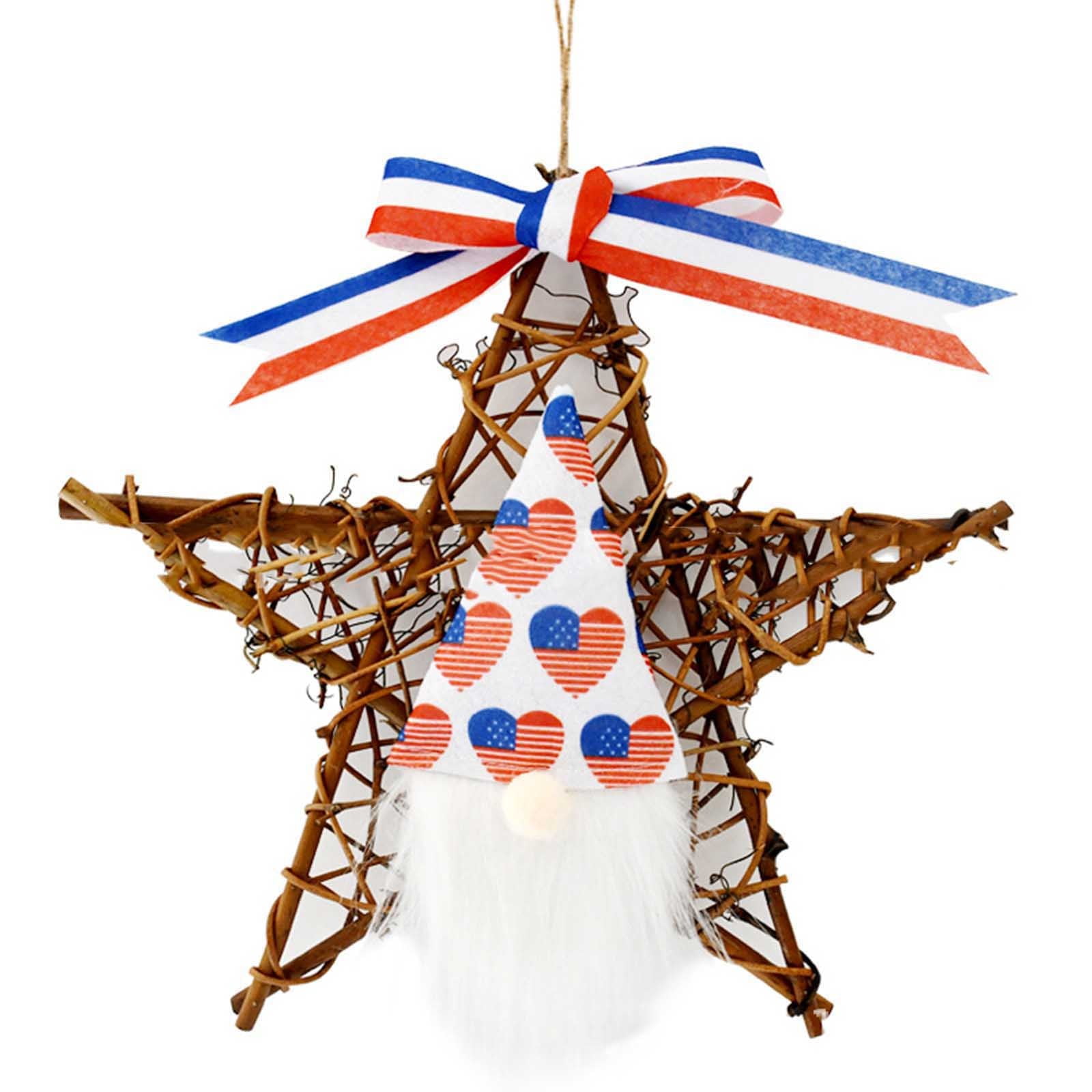 Lingouzi Independence Day Faceless Doll Rattan Ring Pendant Rattan Window Pendant - Walmart.com