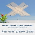 6x4ft Outdoor Balcony Umbrella - Flat Porch Pool Patio Umbrella ...