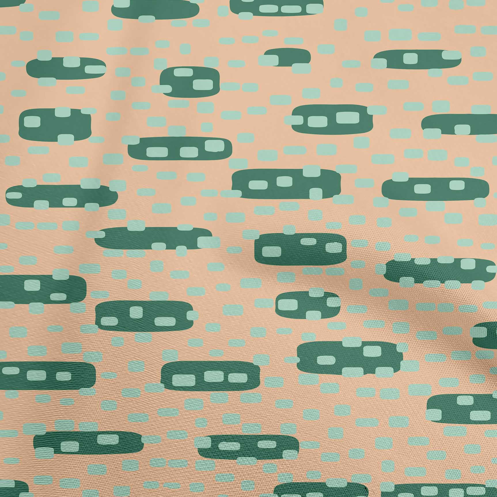 oneOone Silk Tabby Brown Fabric Geometric Rounded Rectangle Fabric For ...