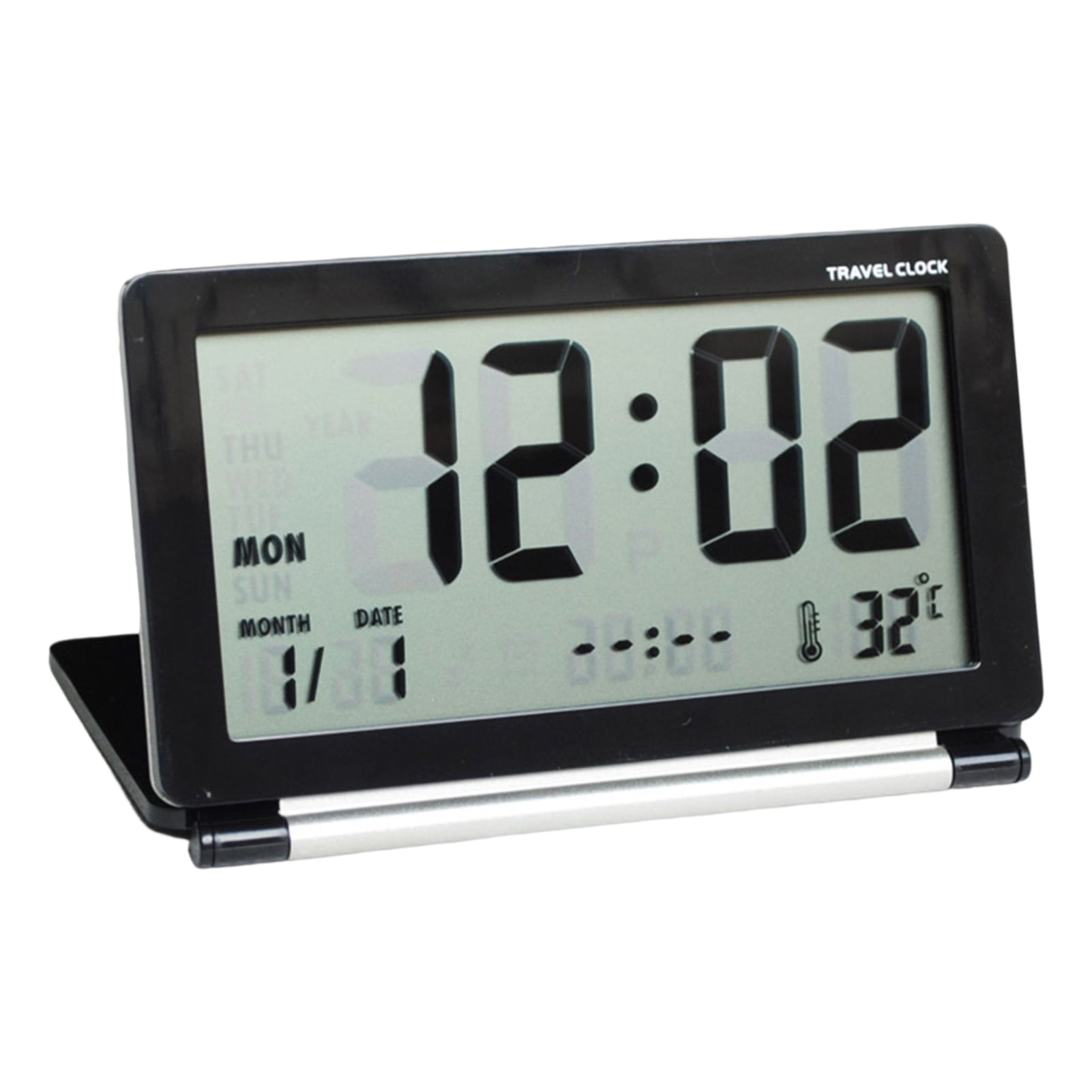 Portable Foldable Desk Clock - LED Time Display, Large Screen ...