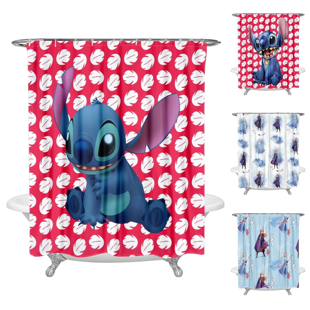 Lilo & Stitch Shower Curtain, Polyester Christmas Shower Curtains ...