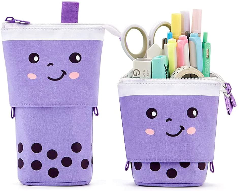 Hommtina Boba Pencil Case, Pop up Pencil Box Makeup Pouch for Kids ...
